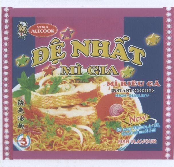 Đơn đăng ký nhãn hiệu "VINA ACECOOK Đệ Nhất Mì Gia Mì Riêu Cá suan yu ...
