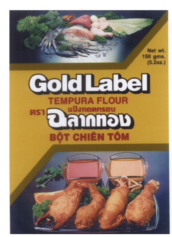 Đơn đăng ký nhãn hiệu "Gold Label TEMPURA FLOUR bột chiên tôm, hình" số ...