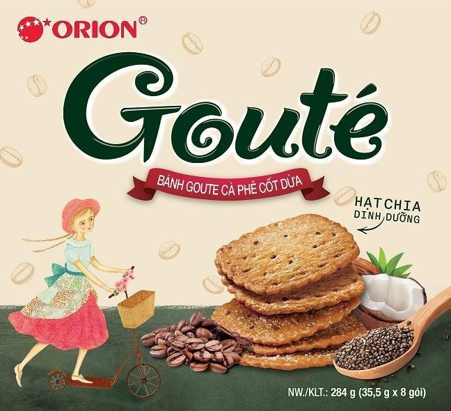 Đơn đăng ký nhãn hiệu "ORION Gouté Bánh GOUTE Cà Phê Cốt Dừa Hạt CHIA ...