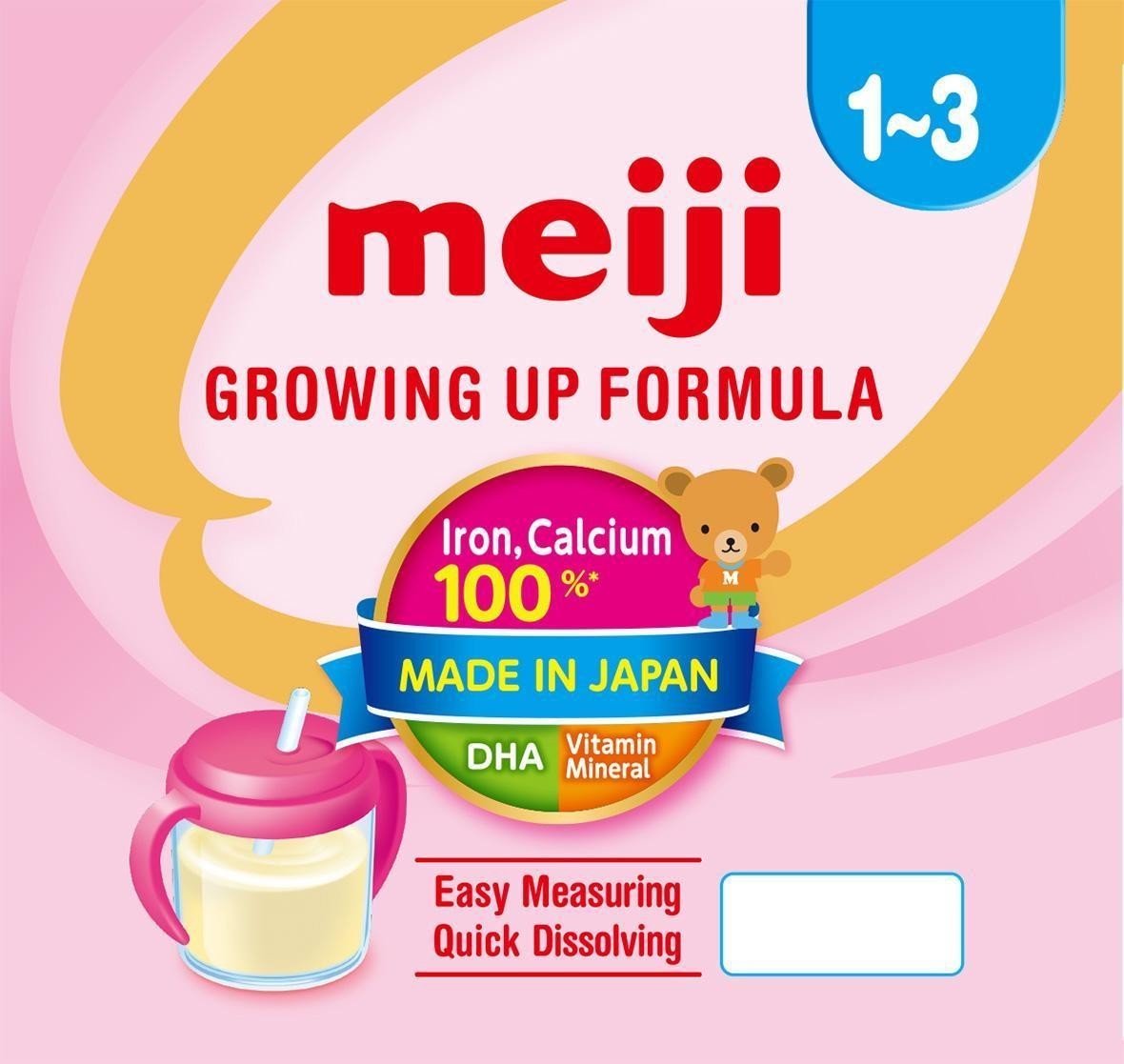 Đơn đăng ký nhãn hiệu "1~3 meiji GROWING UP FORMULA Iron Calcium 100% ...