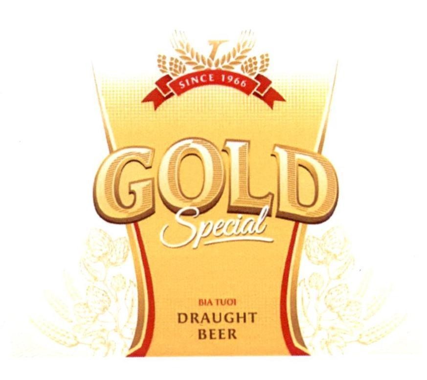 Đơn đăng ký nhãn hiệu "GOLD Special SINCE 1966 Bia Tươi DRAUGHT BEER ...