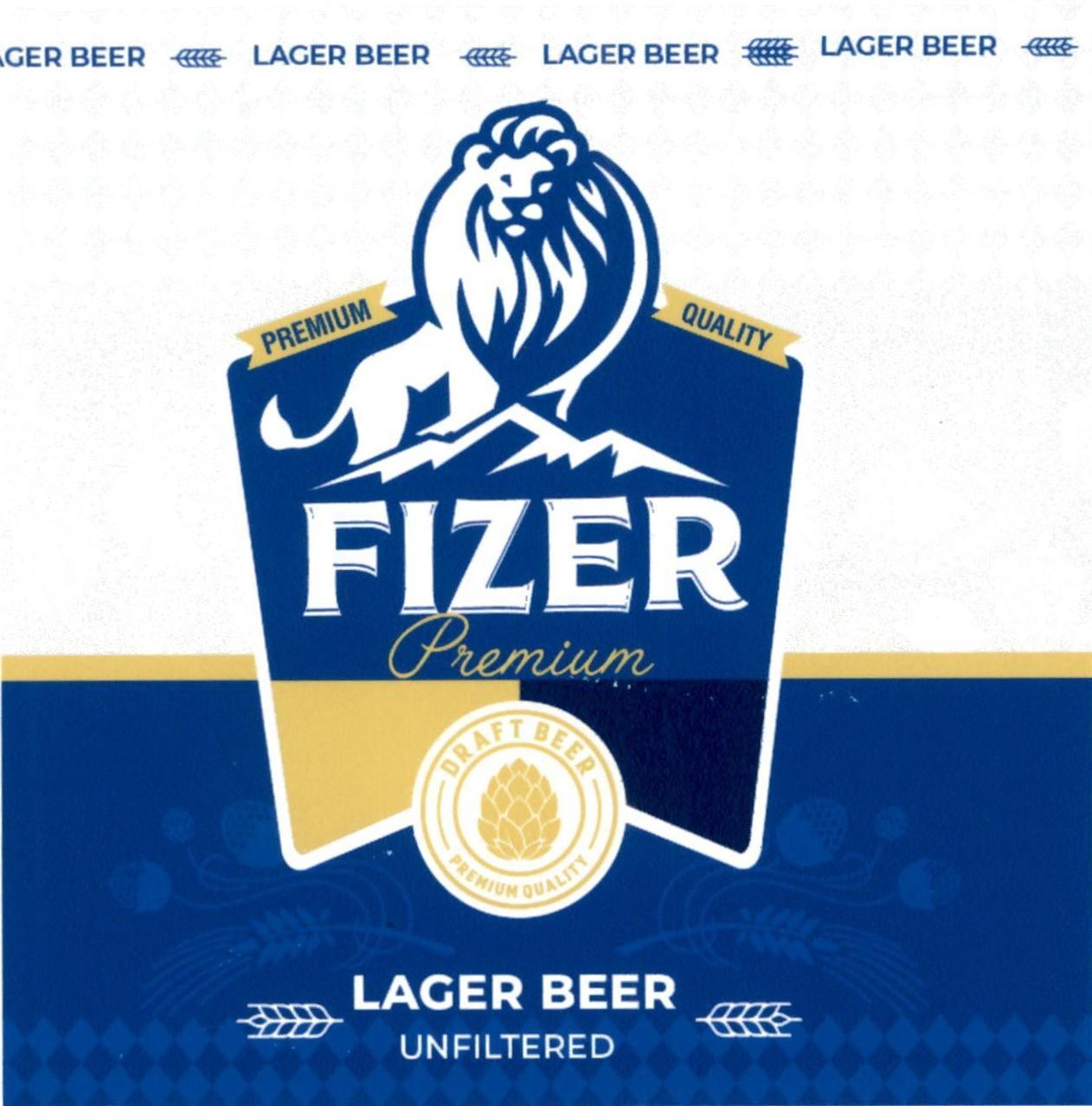 Đơn đăng ký nhãn hiệu "FIZER Premium DRAFT BEER PREMIUM QUALITY LAGER ...