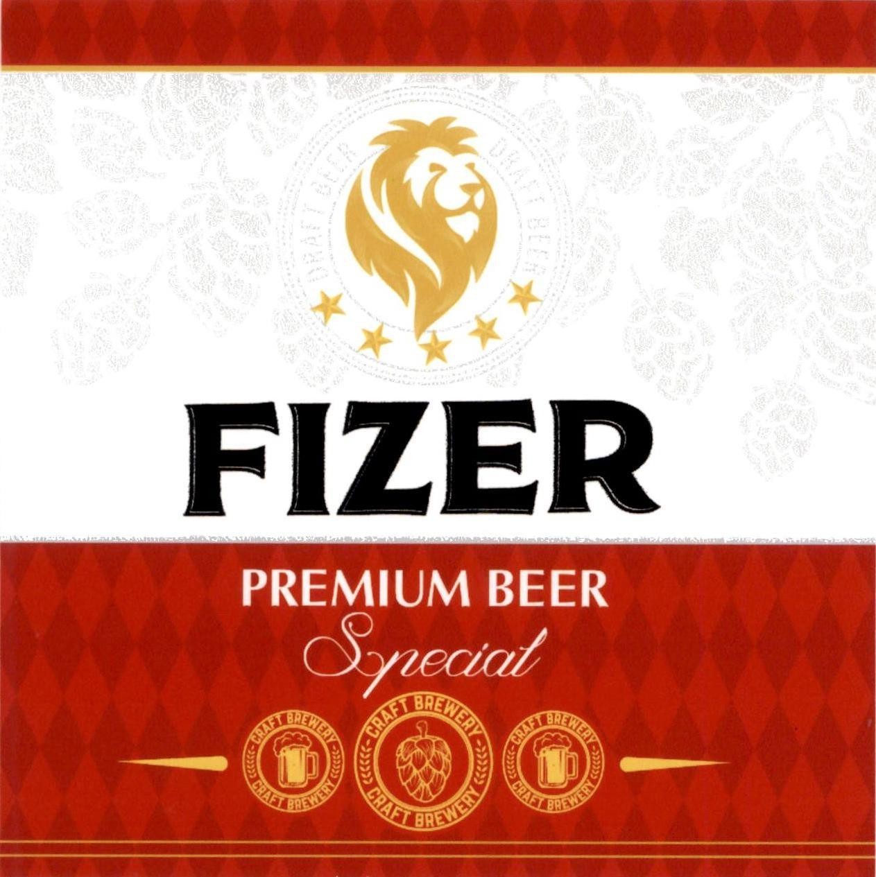 Đơn đăng ký nhãn hiệu "FIZER PREMIUM BEER Special DRAFT BEER DRAFT BEER ...