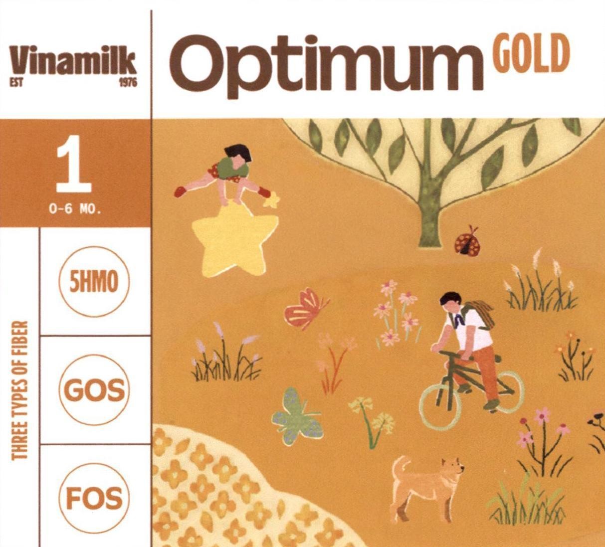 "Optimum GOLD Vinamilk EST 1976 1 0-6 MO. THREE TYPES OF FIBER 5HMO GOS ...