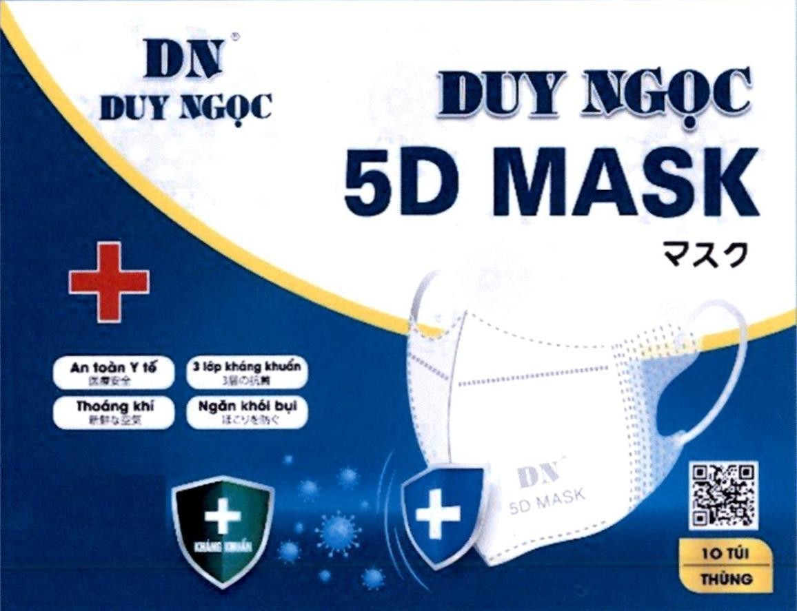 Đơn đăng ký nhãn hiệu "DN DUY NGỌC DUY NGỌC 5D MASK [masuku: mặt nạ] KHÁNG KHUẨN 10 TÚI/THÙNG ...