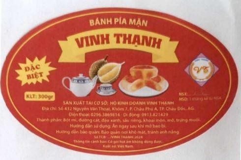 Đơn đăng ký nhãn hiệu "BÁNH PÍA MẶN VINH THẠNH VT ĐẶC BIỆT SẢN XUẤT TẠI ...