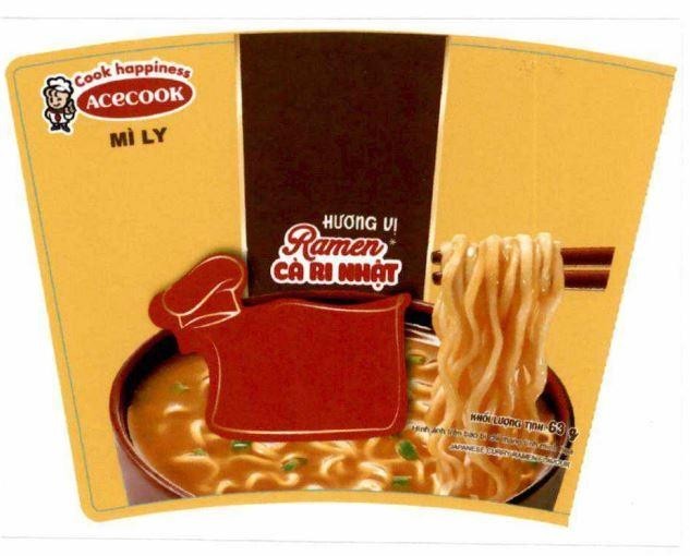 Đơn đăng ký nhãn hiệu "Cook happiness ACECOOK MÌ LY HƯƠNG VỊ Ramen CÀ ...